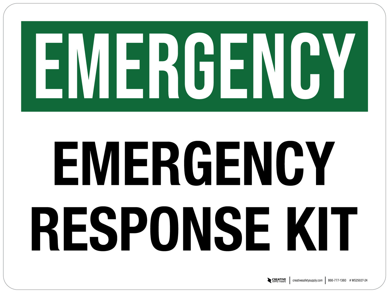 Emergency: Emergency Response Kit Landscape - Wall Sign