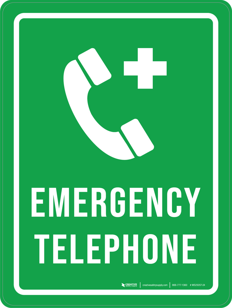 Emergency Telephone Portrait - Wall Sign | Creative Safety Supply