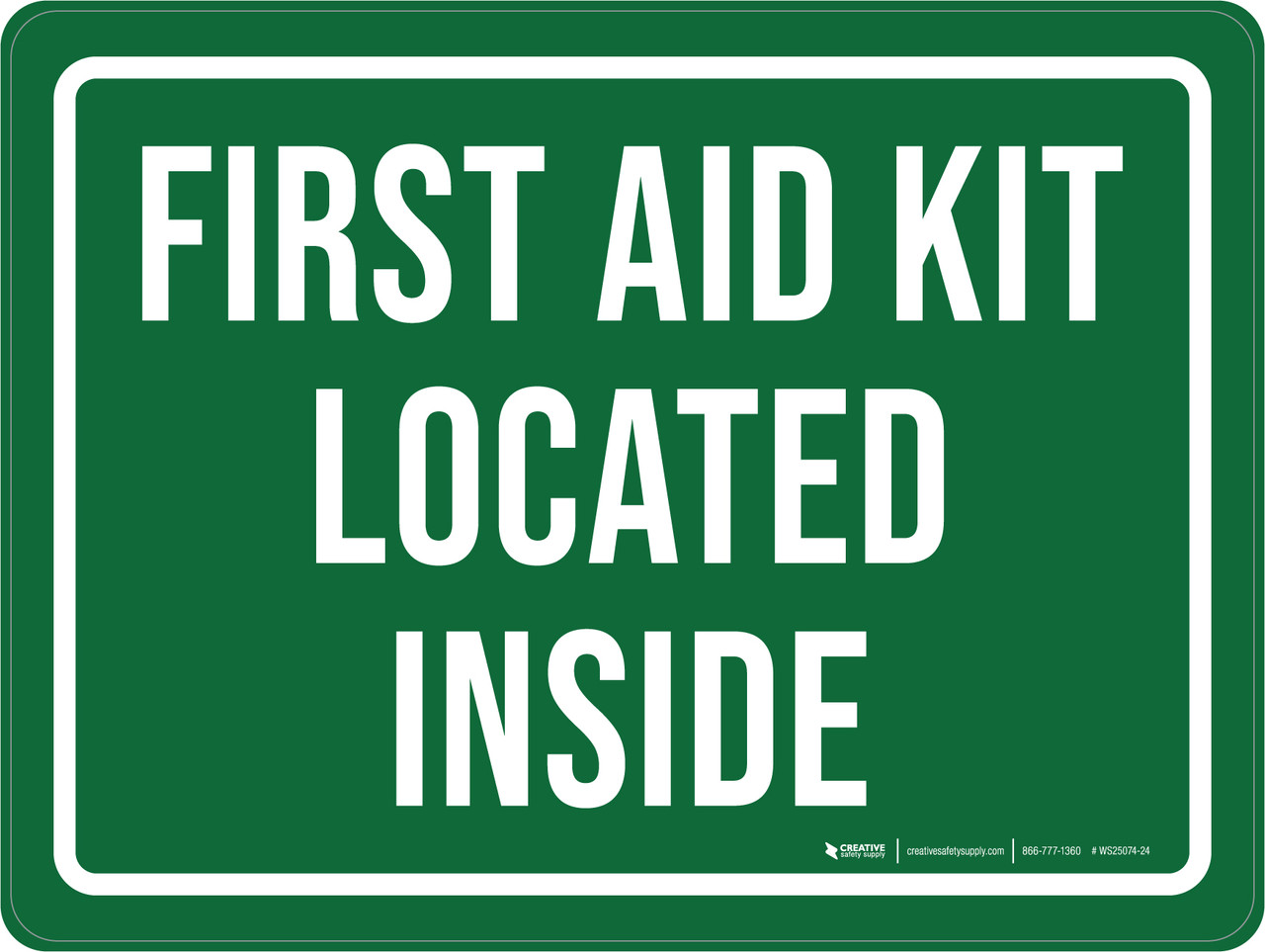 First Aid Kit Located Inside Landscape - Wall Sign