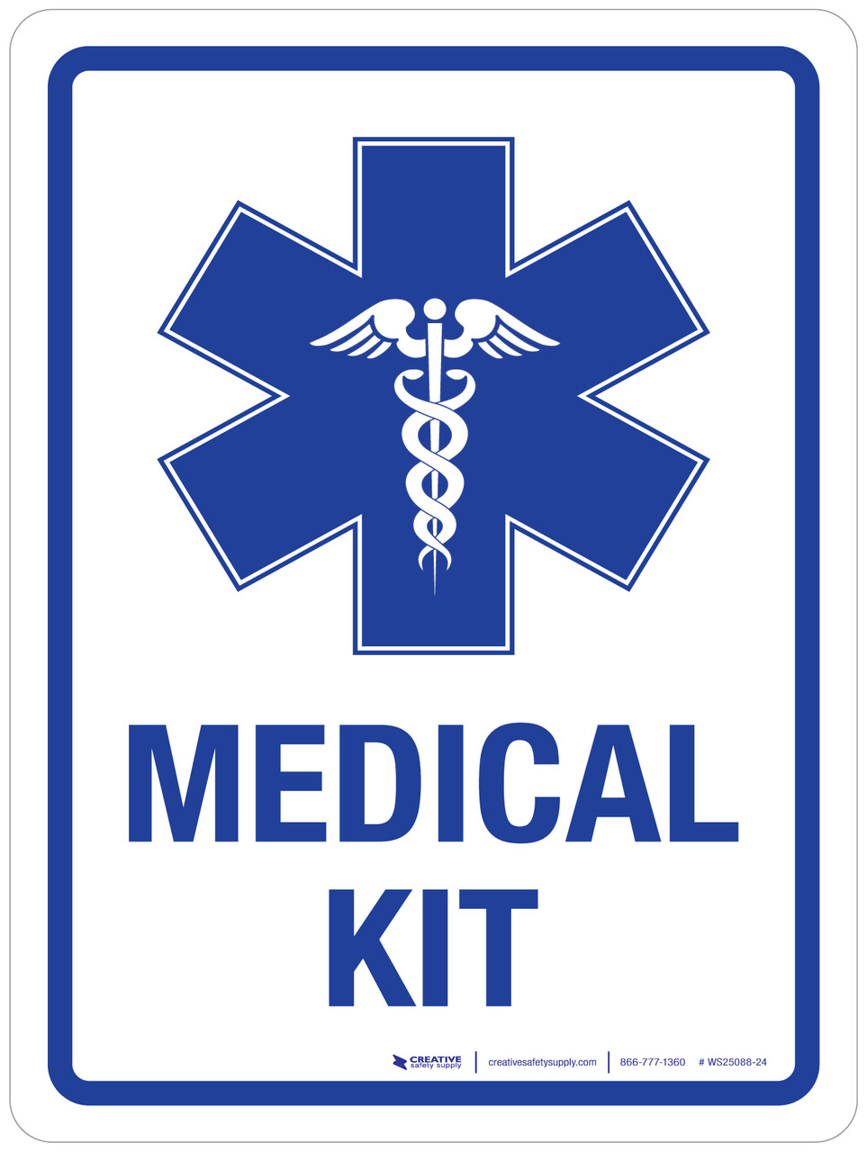 Medical Kit with Icon Portrait - Wall Sign