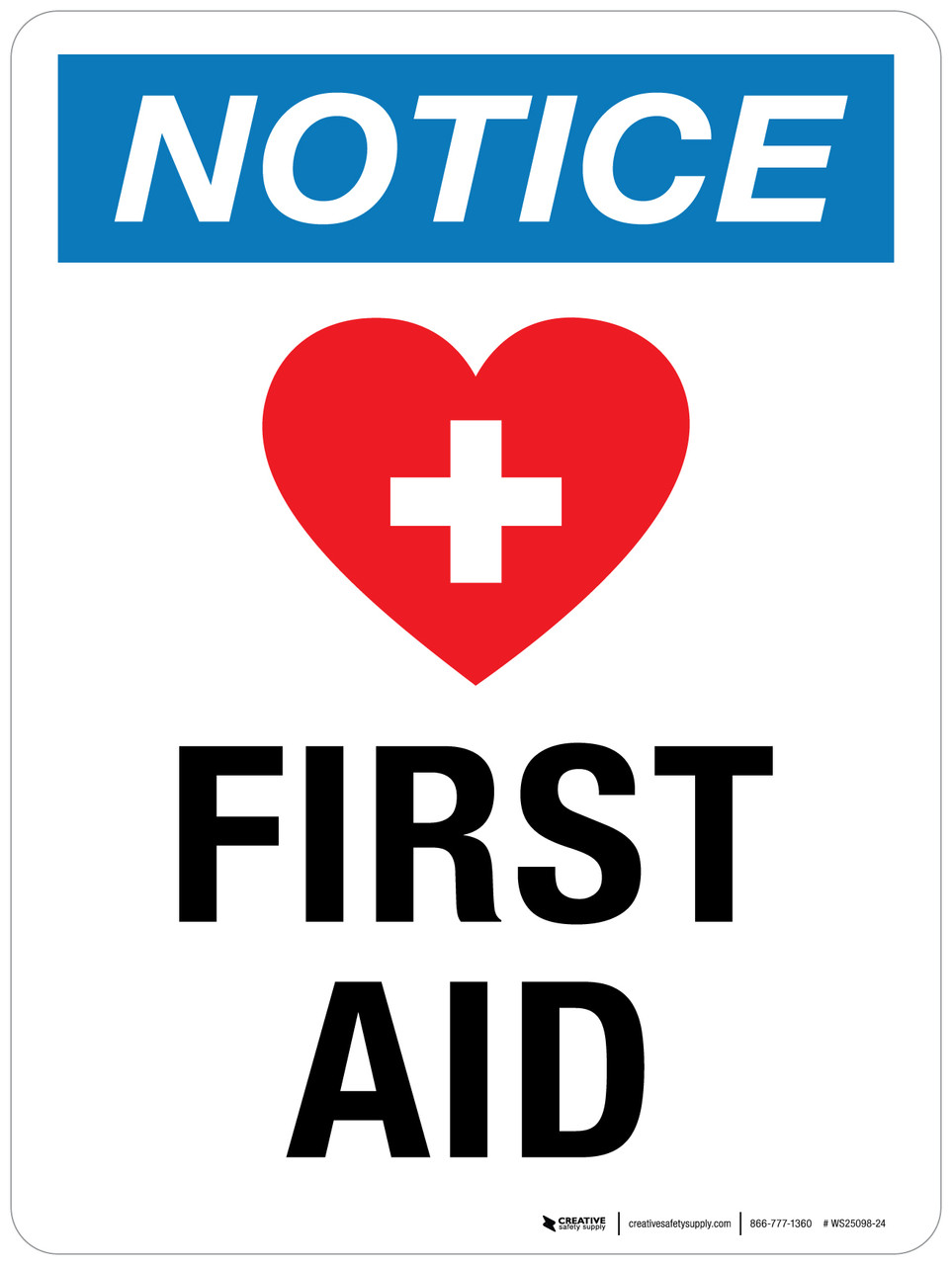 Notice: First Aid Portrait - Wall Sign