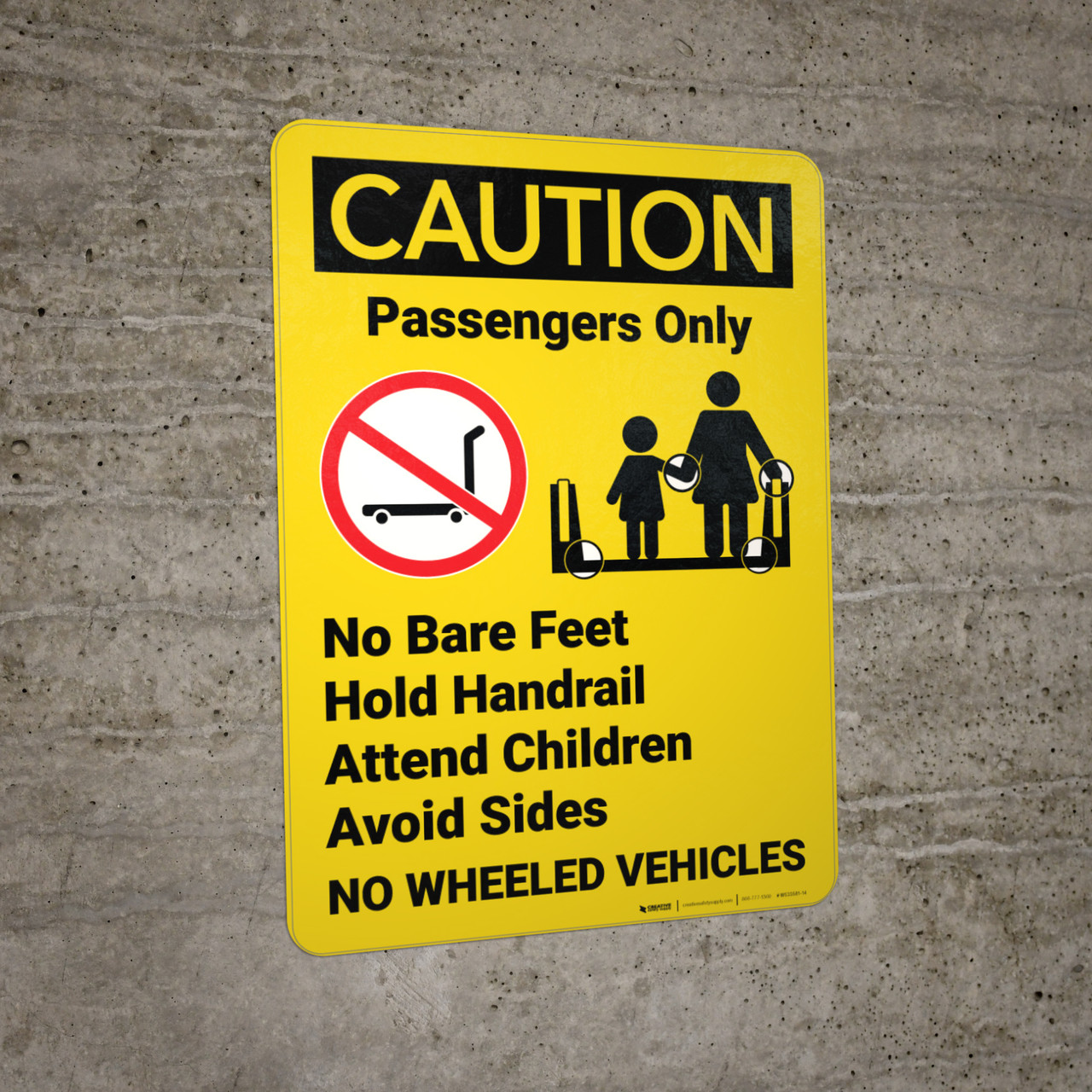 Caution: Escalator Passengers Only Rules - Wall Sign | Creative Safety ...