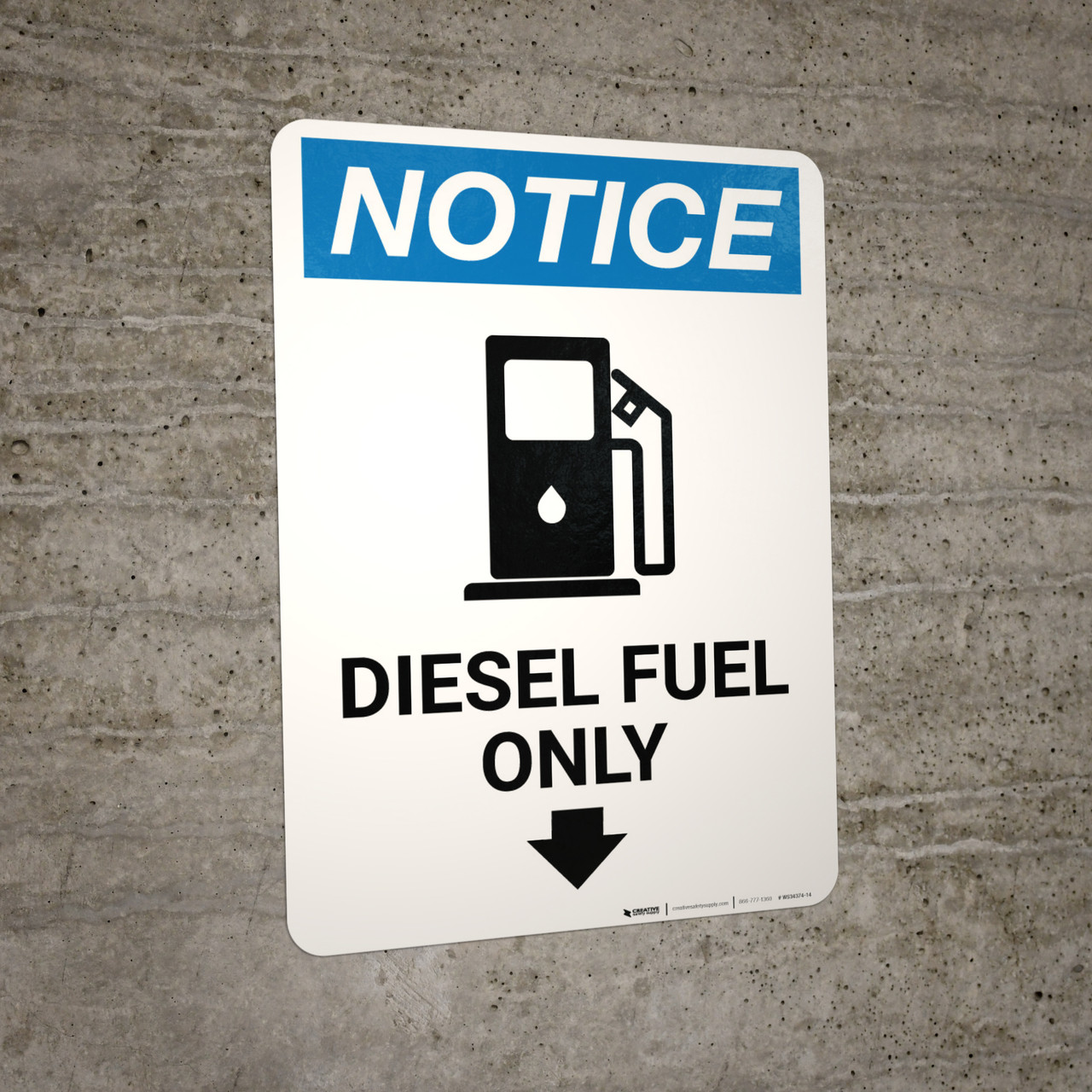 Notice: Diesel Fuel Only Portrait with icon - Wall Sign
