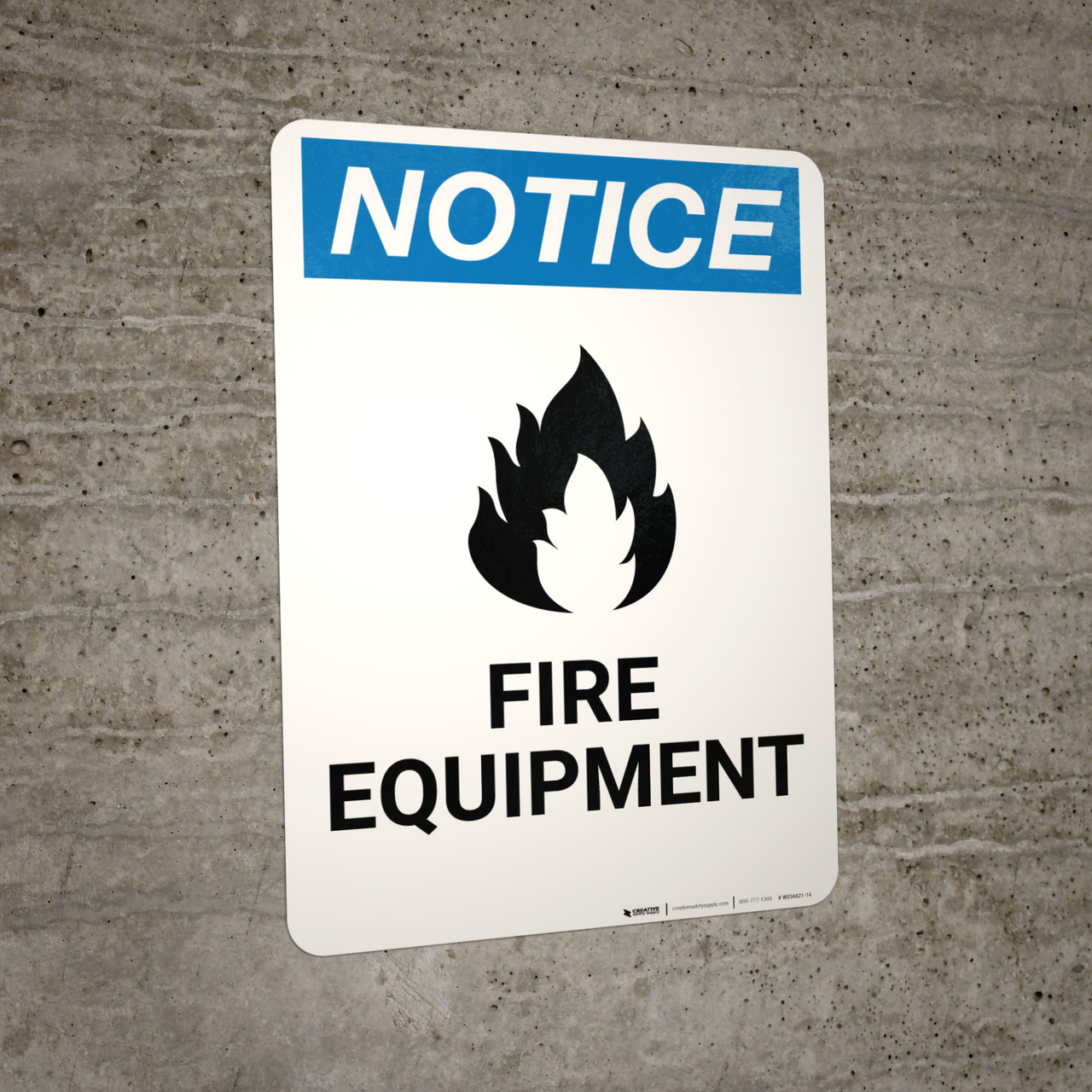 Notice: Fire Equipment Portrait with Icon - Wall Sign