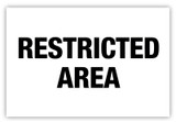 Restricted Area Label (White)
