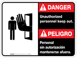 Bilingual Spanish Danger Unauthorized Personnel Keep Out Wall Sign