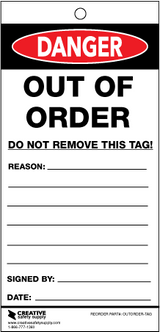 Danger: Out of Order Tags | Creative Safety Supply