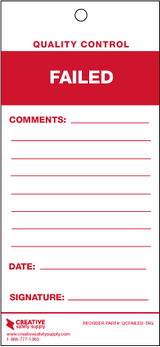 Quality Control: Failed Tags