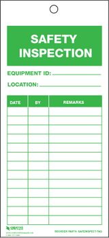 Safety Inspection Tags