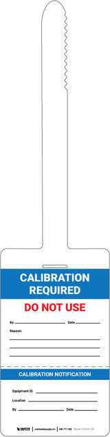 Calibration Required Do Not Use - Self-Locking Tear-Off Tag | Creative ...