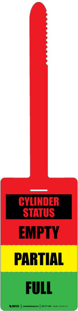 Cylinder Status: Empty/Partial/Full Tri Color - Self-Locking Tear-Off Tag