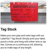 LabelTac Tear-Resistant Tag Stock | Creative Safety Supply