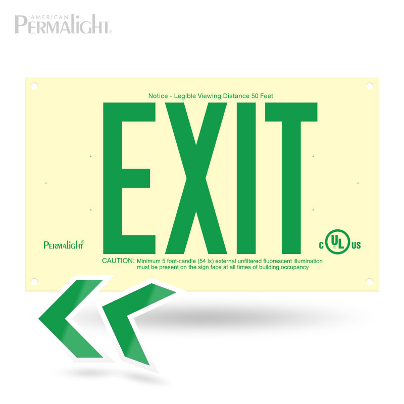 PERMALIGHT® Glow: Emergency Egress Exit Signs | Creative Safety Supply