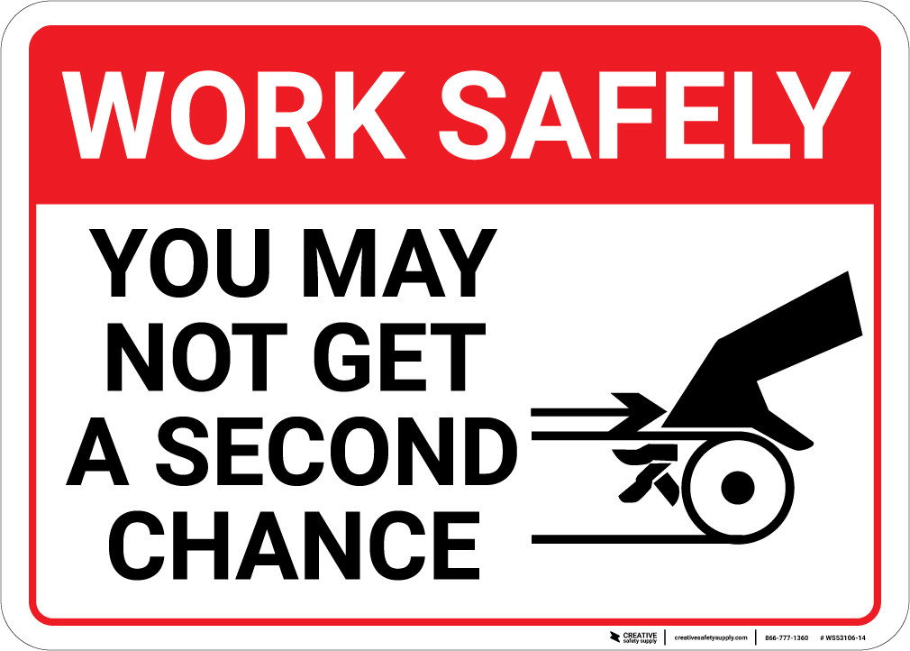 Work Safely: You May Not Get A Second Chance Finger Pinch Icon ...