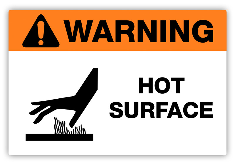 Warning - Hot Surface Label - Industrial Grade Label