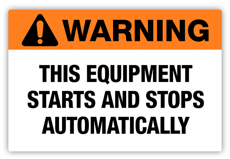 Warning - Starts Automatically Label