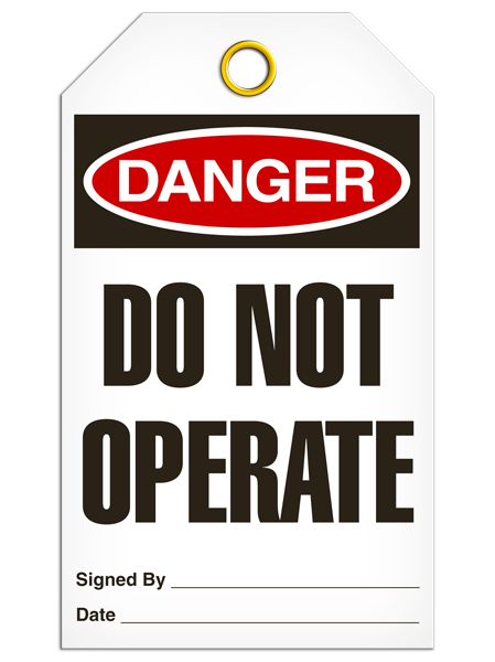 Danger Do Not Operate Tags