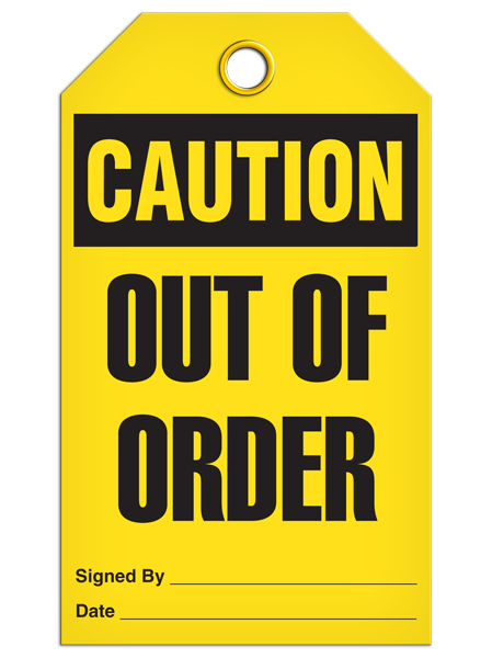 Caution Out Of Order Tags | Creative Safety Supply