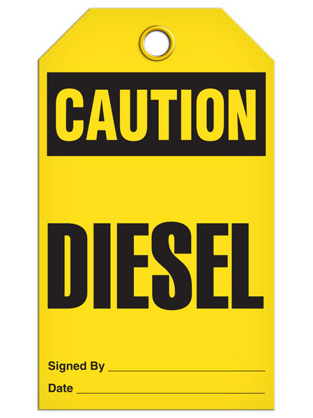 Caution Diesel Tags