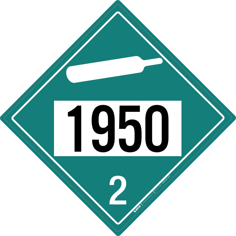 Non-flammable Gas: Class 2 - UN1950 - Placard Sign