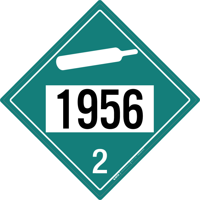 Non-flammable Gas: Class 2 - UN1956 - Placard Sign