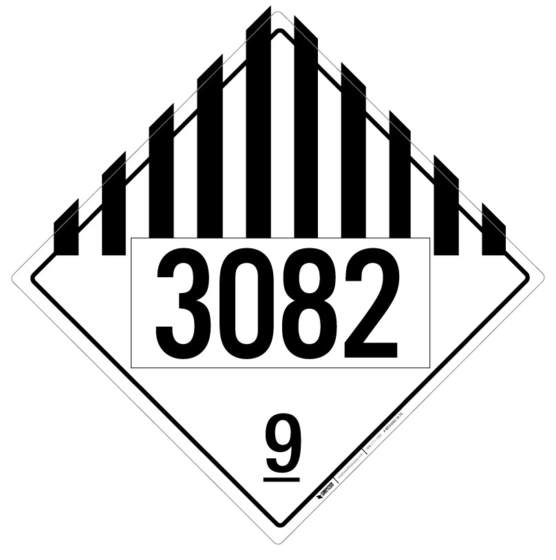 Hazard Class 9 - UN3082 - Placard Sign