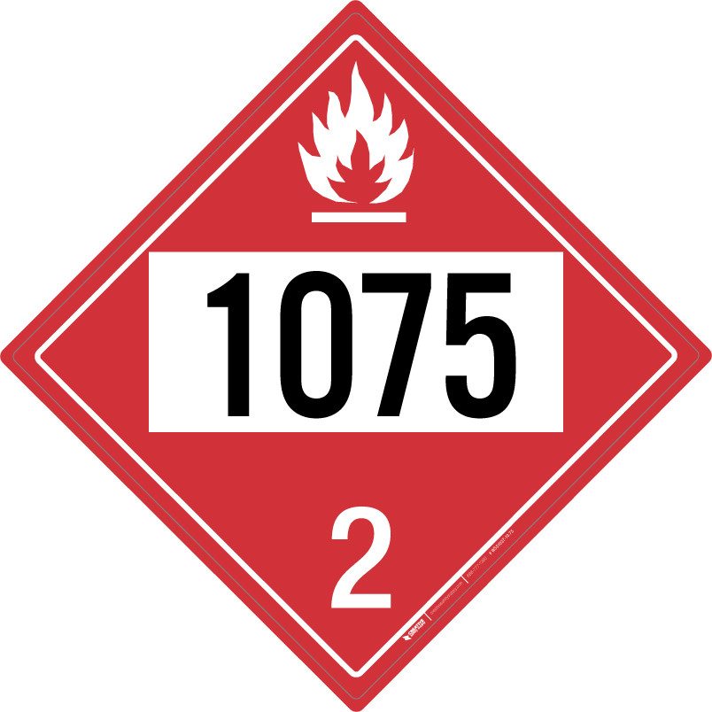 Flammable Gas: Class 2 - UN1075 - Placard Sign | Creative Safety Supply