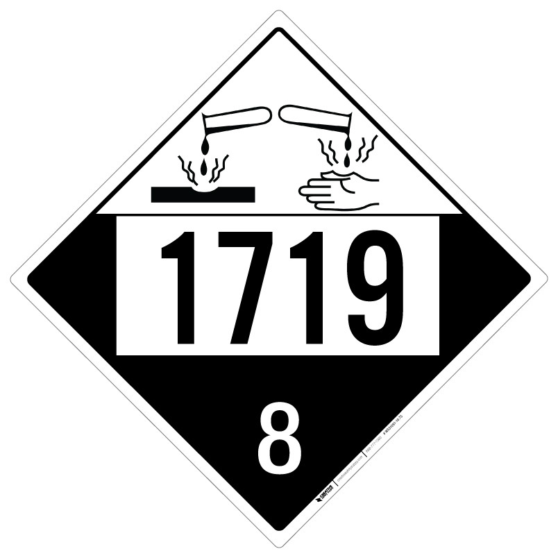 Corrosive: Class 8 - UN1719 - Placard Sign | Creative Safety Supply
