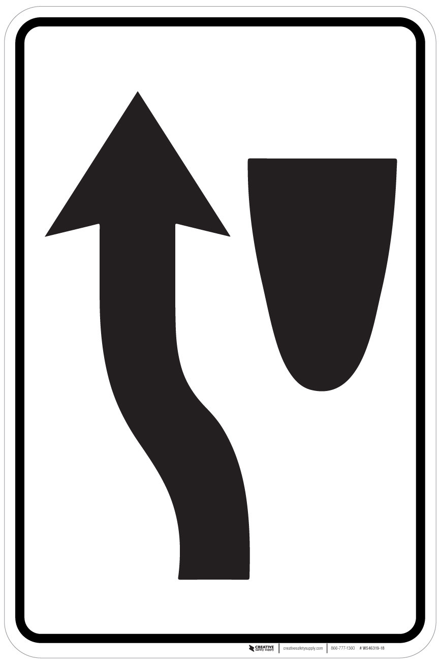Keep Left (graphic only) - Aluminum Sign