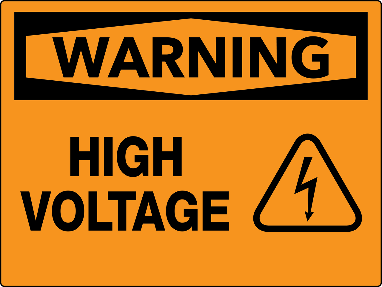 Warning High Voltage Wall Sign