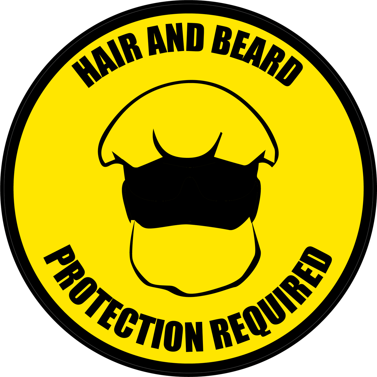 Hair and Beard Protection Required Floor Sign (Version 2)