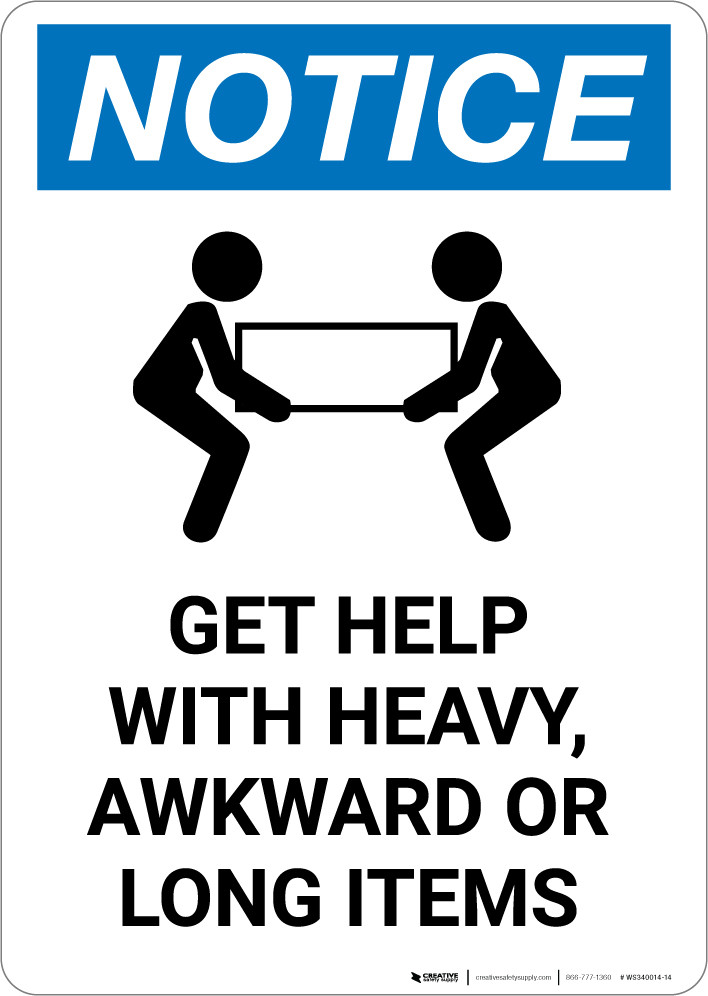 Notice: Get Help With Heavy Awkward Long Items Team Lift Icon ...