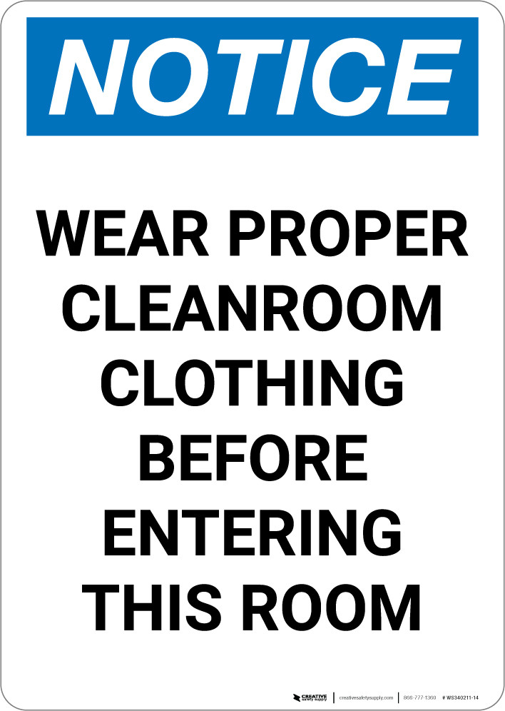 Cleanroom Signs | Creative Safety Supply