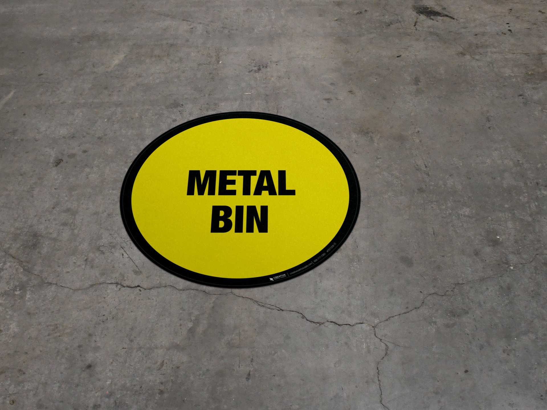 Metal Bin Floor Sign | Creative Safety Supply