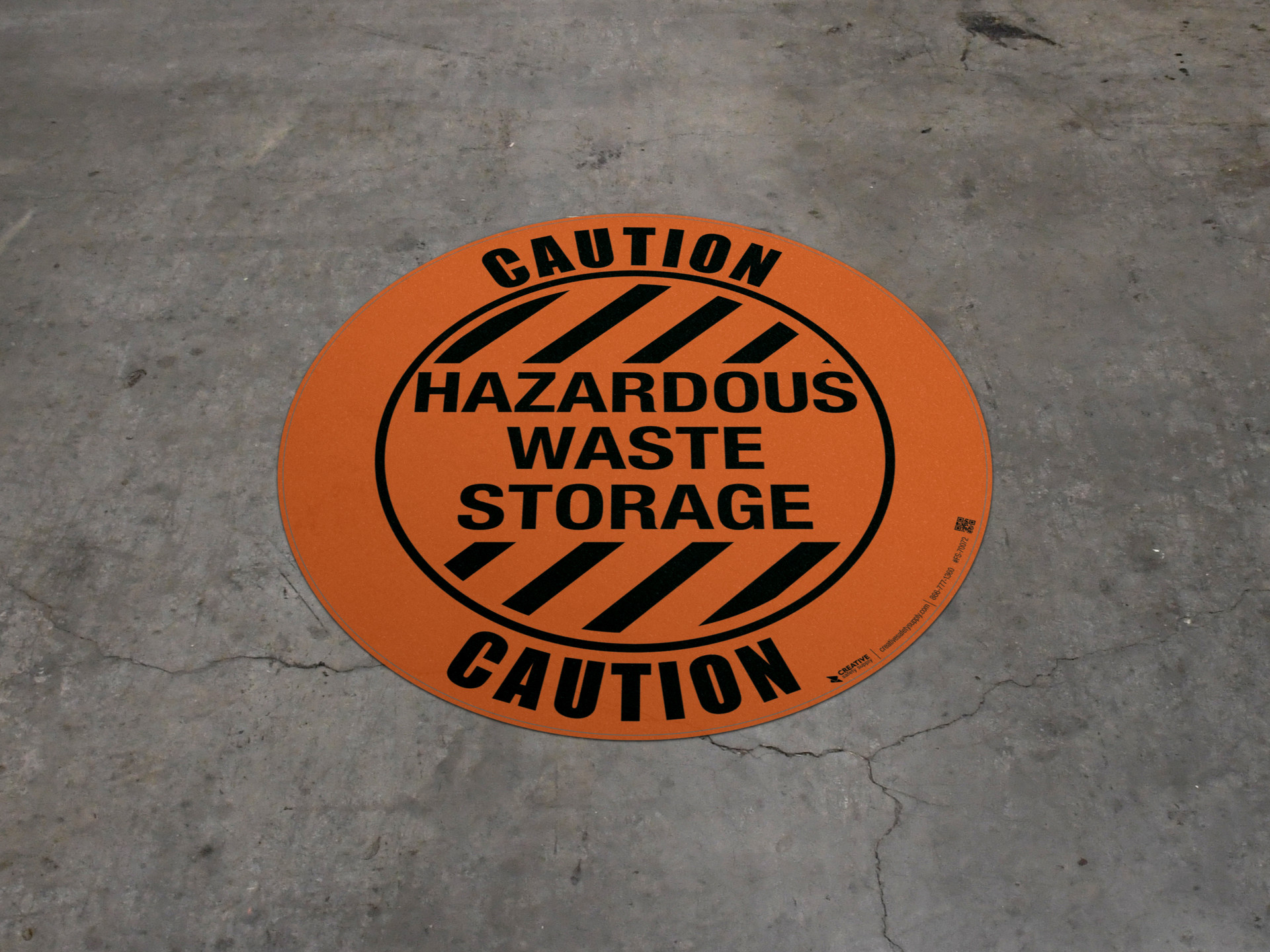 Caution Hazardous Waste Storage Floor Sign | Creative Safety Supply