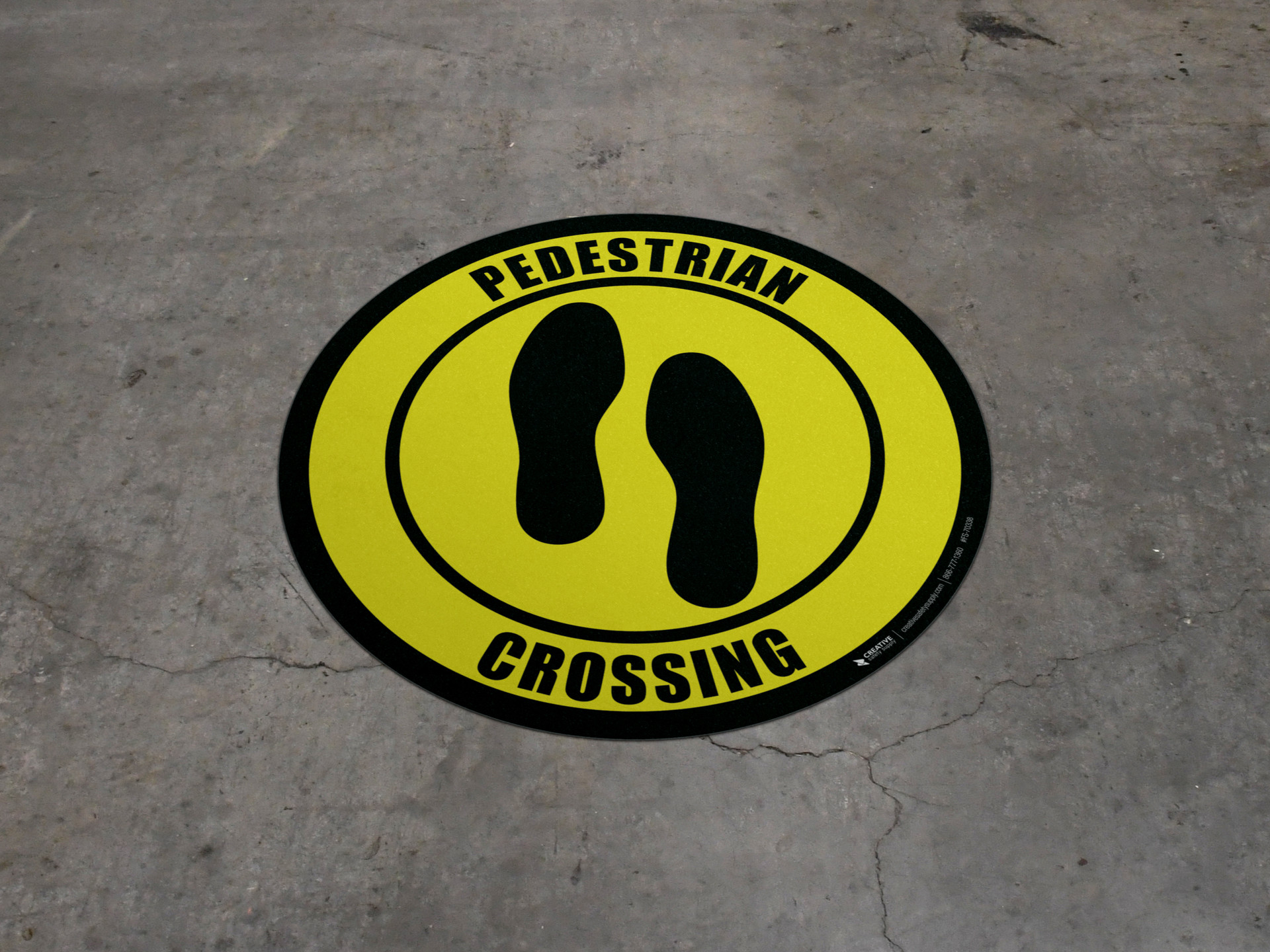 Pedestrian Crossing (Foot Prints) Floor Sign