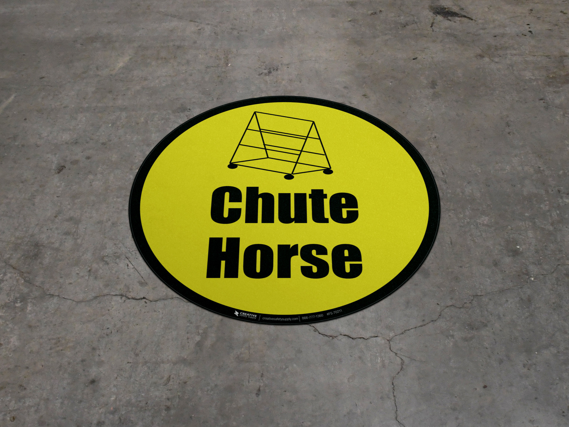 Chute Horse Floor Sign | Creative Safety Supply
