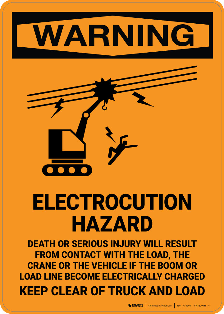 Warning: Electrocution Hazard Serious Injury Will Result - Portrait ...