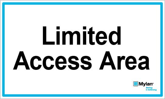 Wall Sign: (Mylan Logo) Limited Access Area 5"x8" (Mounted on 3mm PVC ...