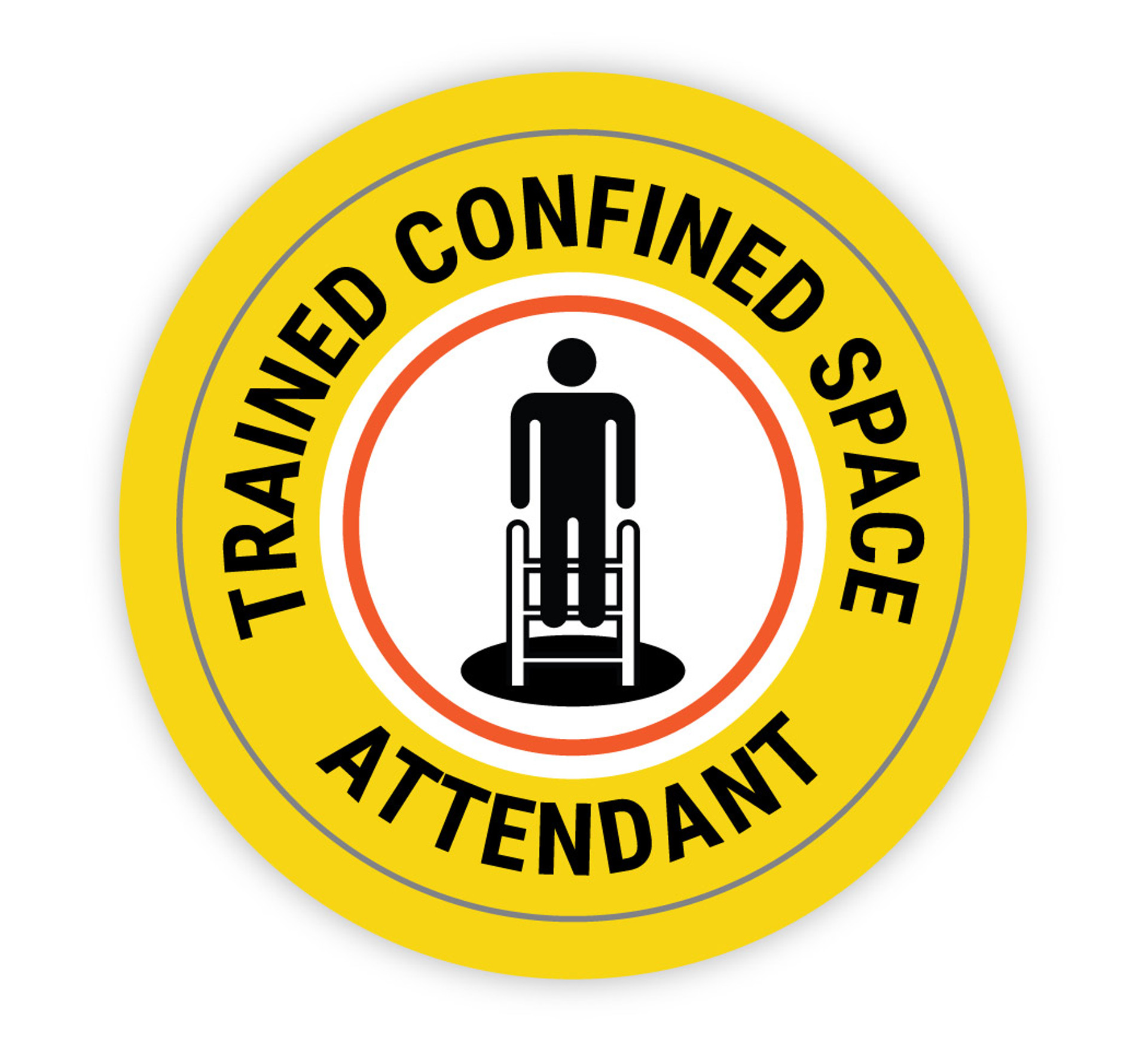 Trained Confined Space Attendant - Hard Hat Sticker