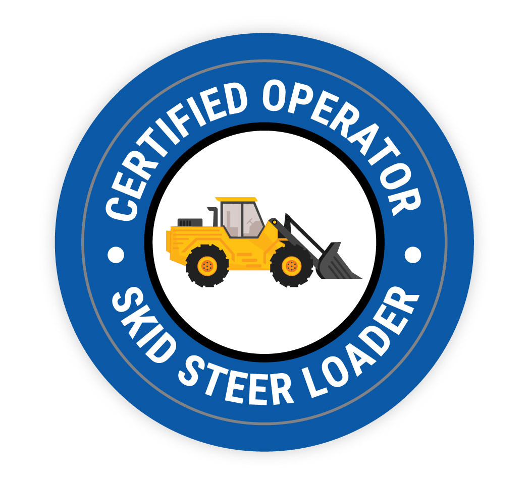 Certified Operator Skit Steer Loader - Hard Hat Sticker