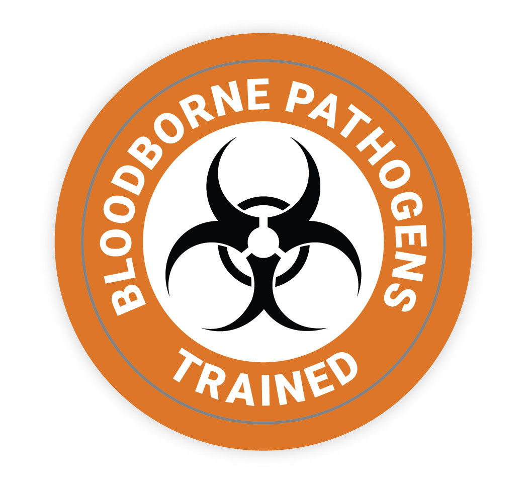 Bloodborne Pathogens Trained - Hard Hat Sticker | Creative Safety Supply