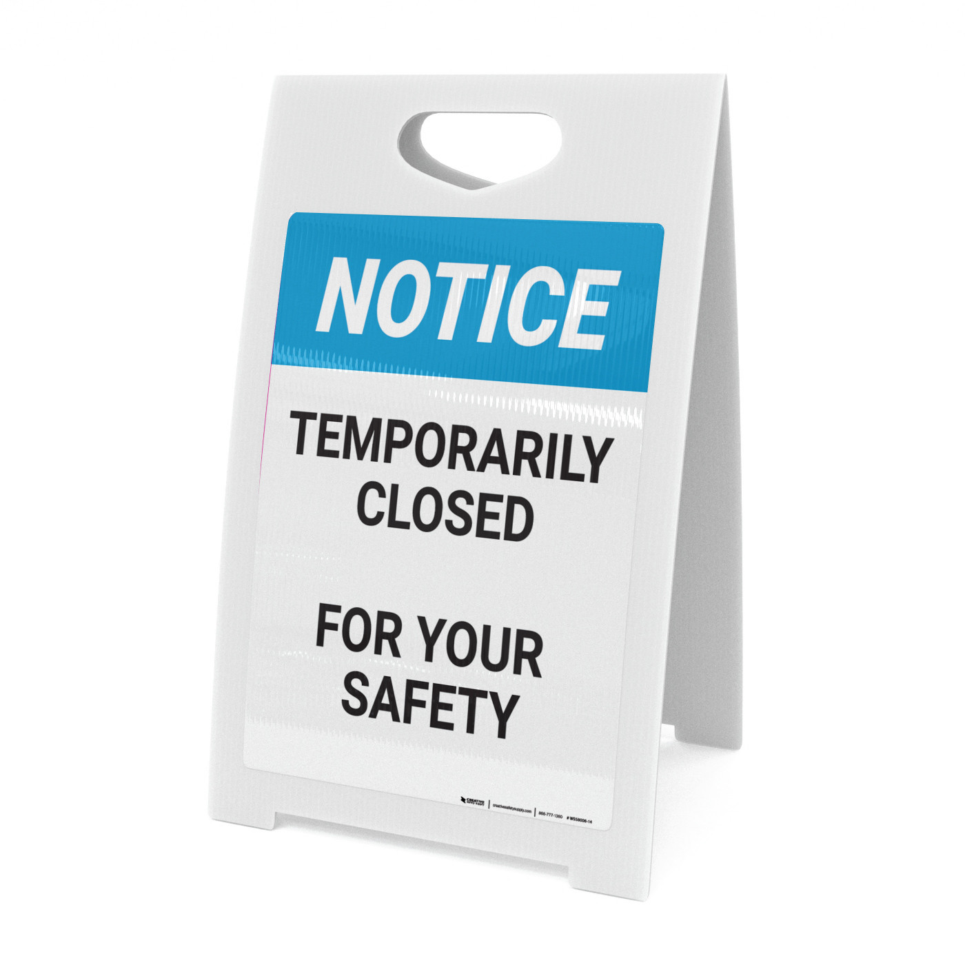 Notice: Temporarily Closed For Your Safety - A-Frame Sign