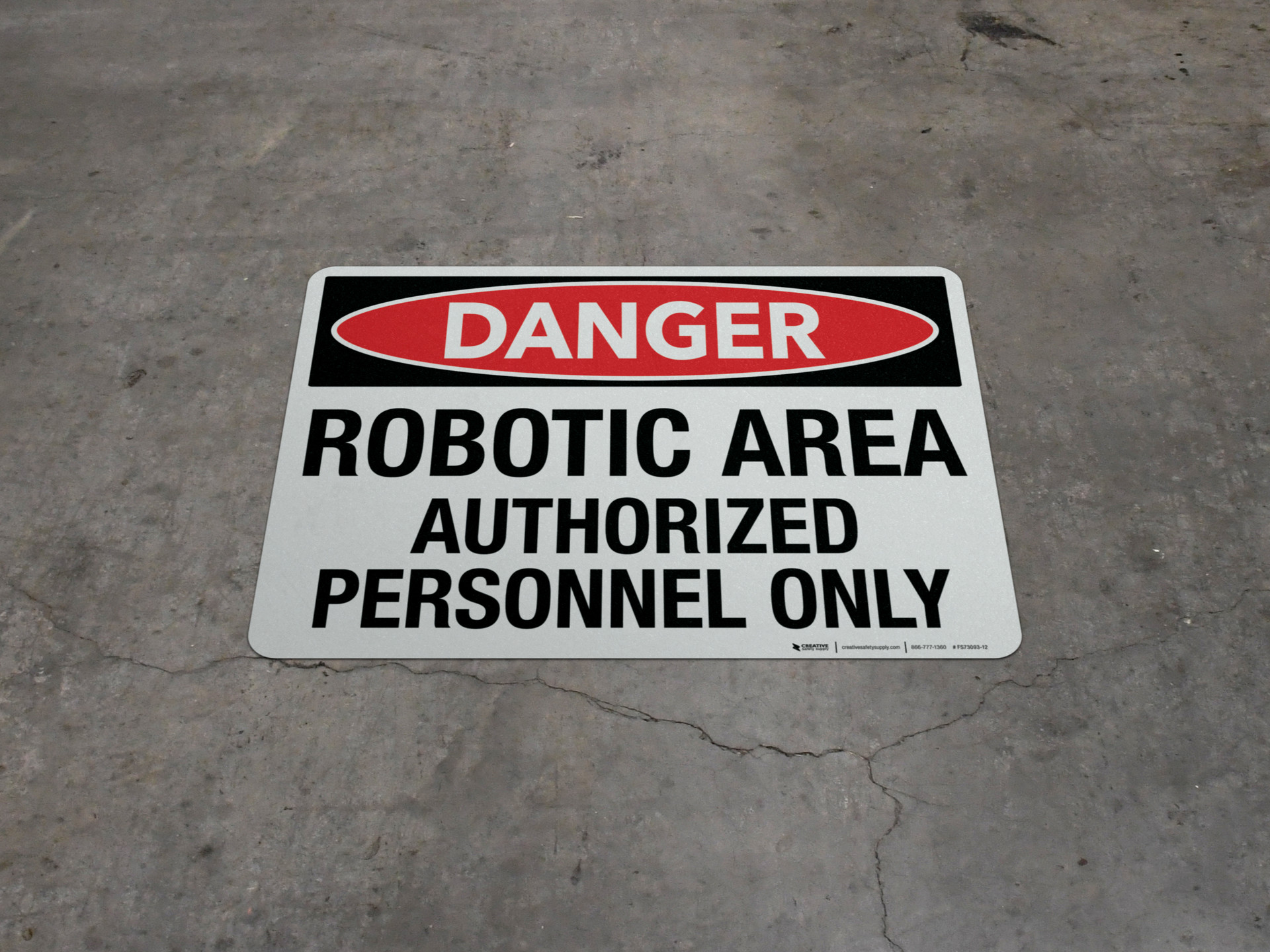 Danger: Robotic Area - Floor Sign | Creative Safety Supply