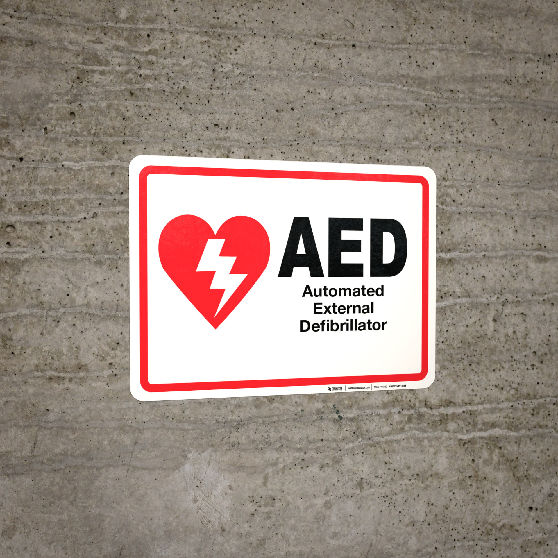 AED (Automated External Defibrillator) - Wall Sign | Creative Safety Supply