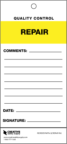 Quality Control: Repair Tags