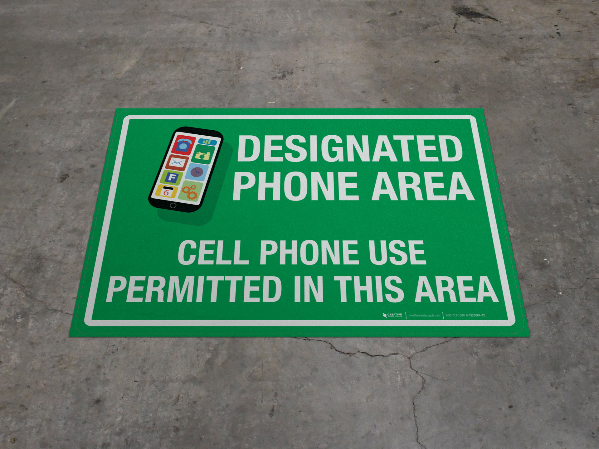 Designated Phone Area - Floor Sign | Creative Safety Supply