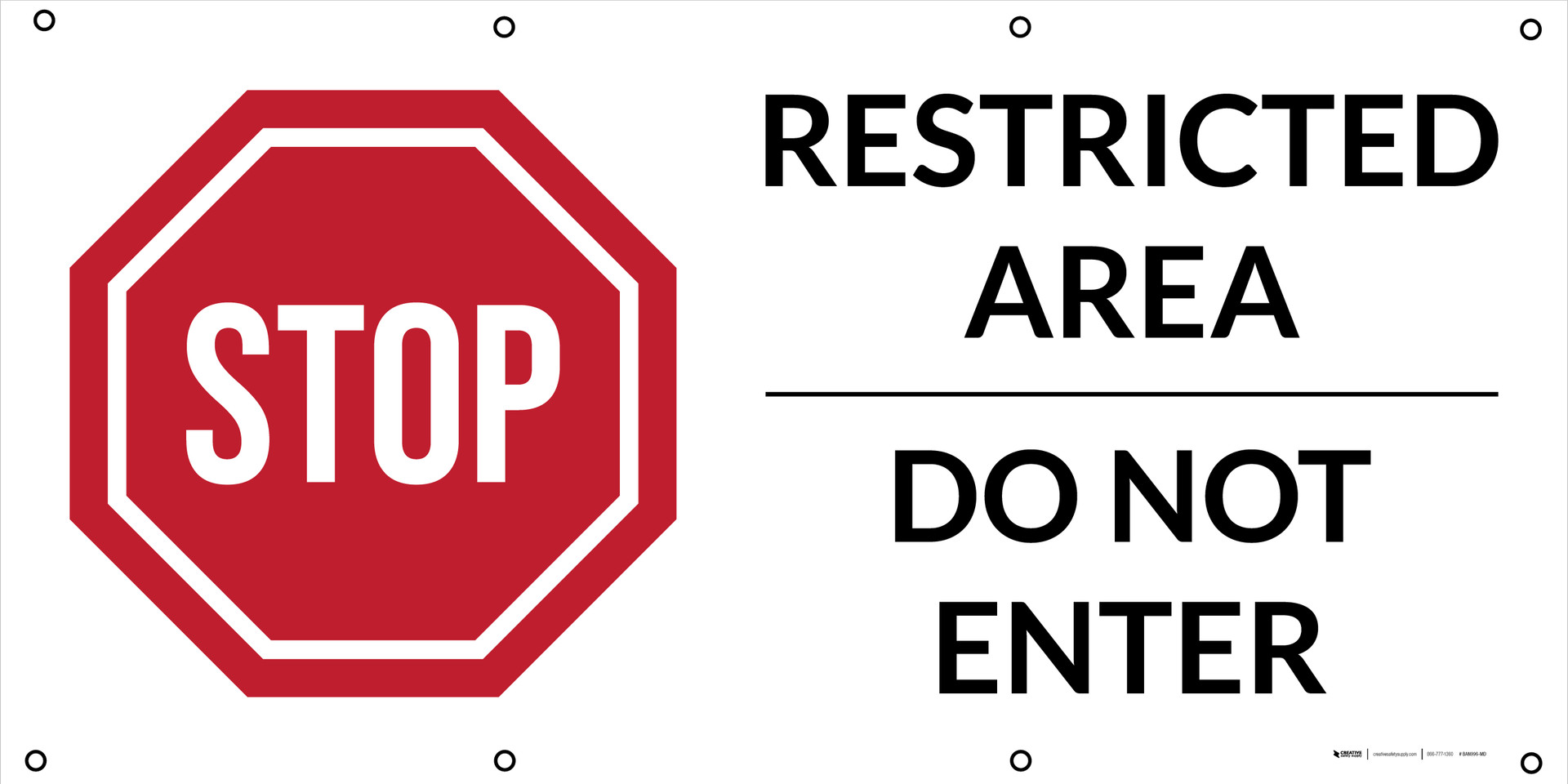 Stop Restricted Area Do Not Enter with Icon - Banner