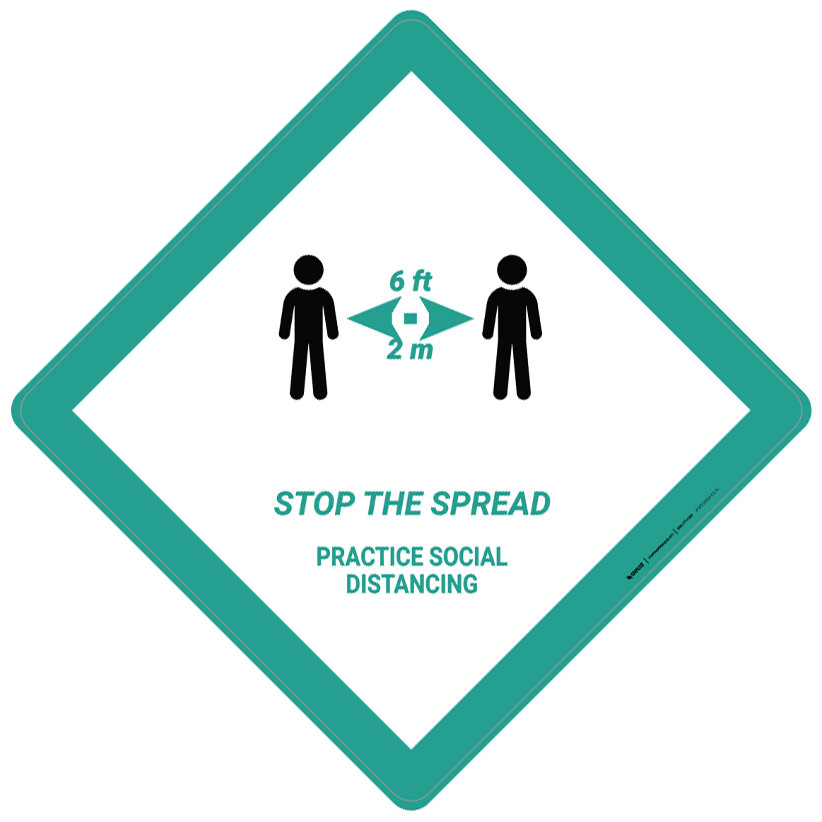 Stop The Spread Practice Social Distancings - Placard Sign | Creative ...