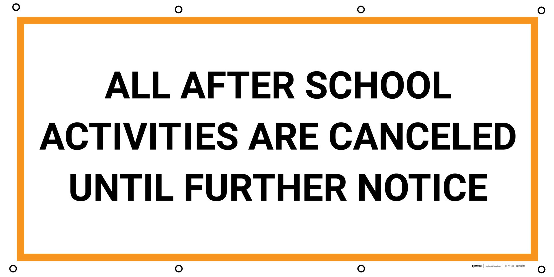 All After School Activites are Canceled Until Further Notice - Banner